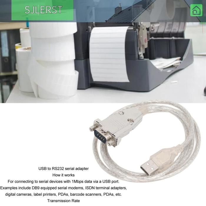 Sjlerst Adaptateur USB vers série USB To Serial Adapter 3.3ft USB To ...