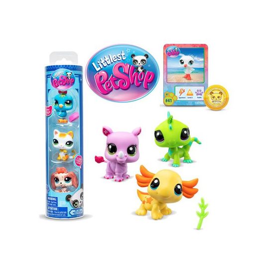 Pack 3 Figurines Bandai Littlest PetShop Tube de 3 Pets Modèle ...