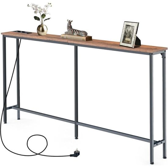 ZZINOKE Table Console avec Station de Recharge, 160cm Table Console ...