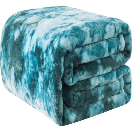 Plaid Couverture Polaire 230X270Cm Sarcelle-Couverture De Lit 2 ...