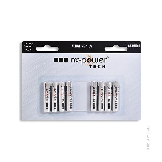 NX - Pile alcaline blister x8 Nx-Power Tech LR03 - AAA 1.5V 1.46Ah-NX ...