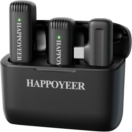 Microphone Lavalier Sans Fil Double Pour Téléphones Portables Android ...