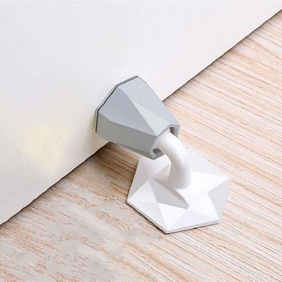 CALE-PORTE,Gray White--Butoir de porte mural en Silicone, silencieux ...