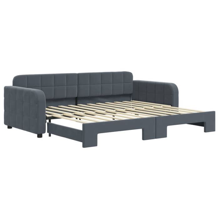 Lit simple - 90x200 cm, lit de repos 2 en 1 Lit de jour avec gigogne ...
