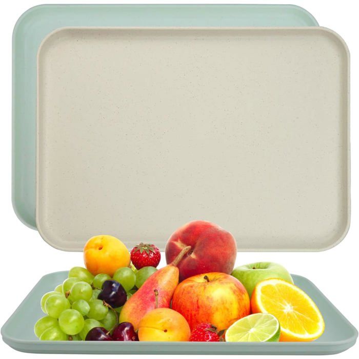 Milaosk Plateau Plastique Rectangulaire,2 Pièces Plateau de Service ...