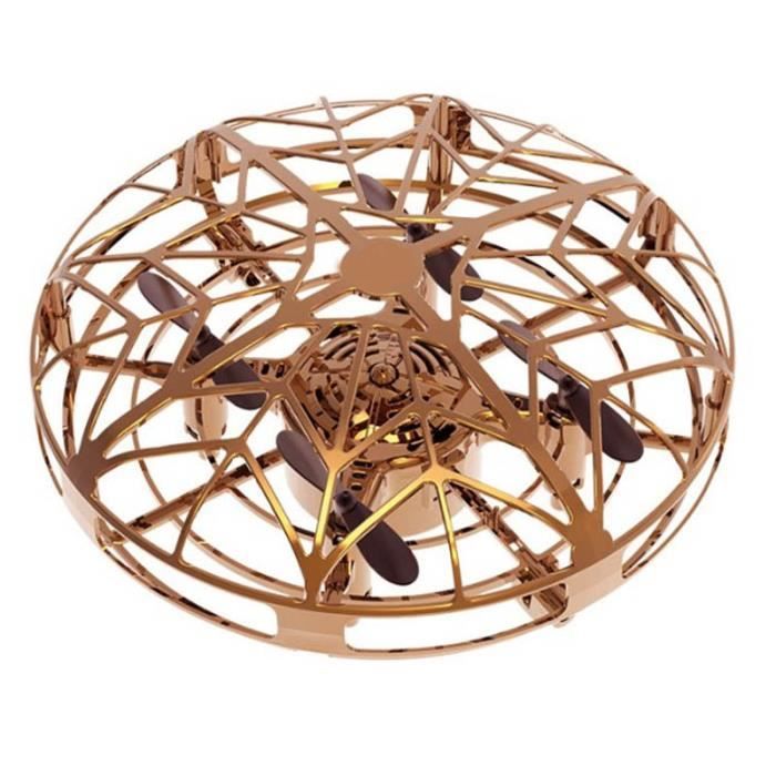 OVNI d'or - Mini hélicoptère RC UFO jouets volants, Avion à détection de main infrarouge RC ...