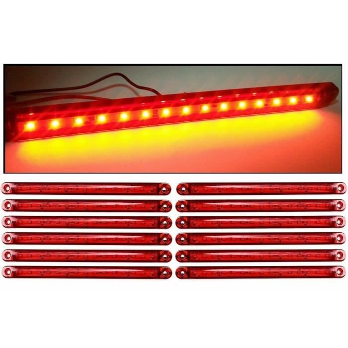 12x 12/24V Rouge Feux Gabarit 15 LED Auto Camion Caravane Fourgon ...