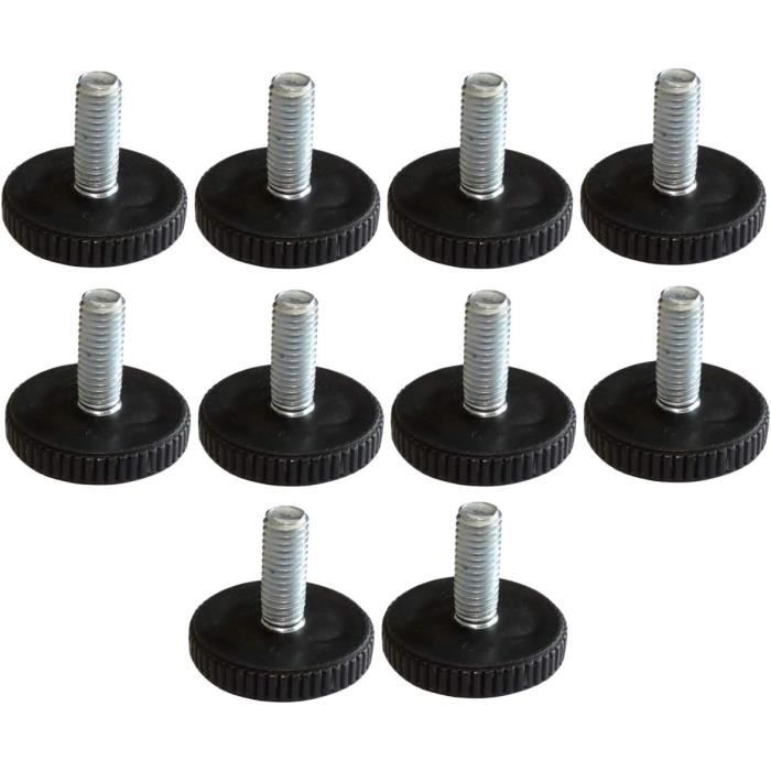 Pieds Vérin De Meuble Réglable Ajustable Noir M8 À Visser Ø32 H28Mm ... Pieds Vérin De Meuble Réglable Ajustable Noir M8 À Visser Ø32 H28Mm ...