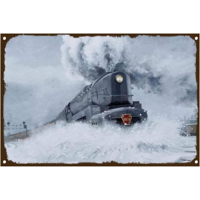 Plaques en métal Vintage -Train Voie ferrée,Art Mural Peinture Bar Pub ...