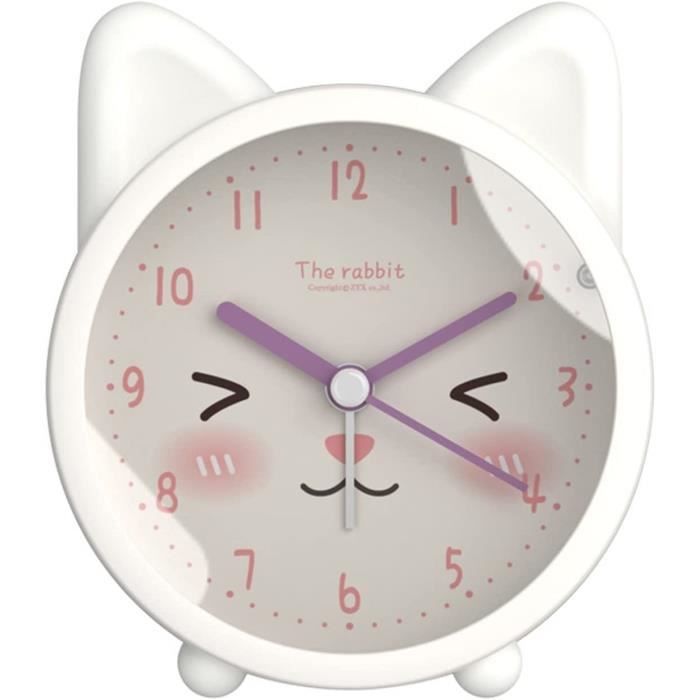 Réveil Animal Mignon, Chat-réveil sans tic-tac, réveil de Bureau ...