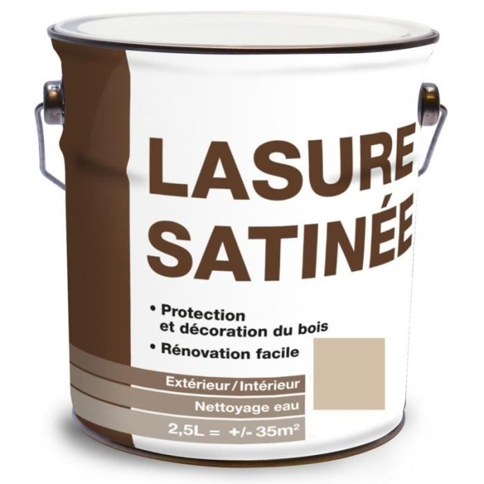 Lasure bois satinée 2,5L Incolore - Cdiscount Bricolage