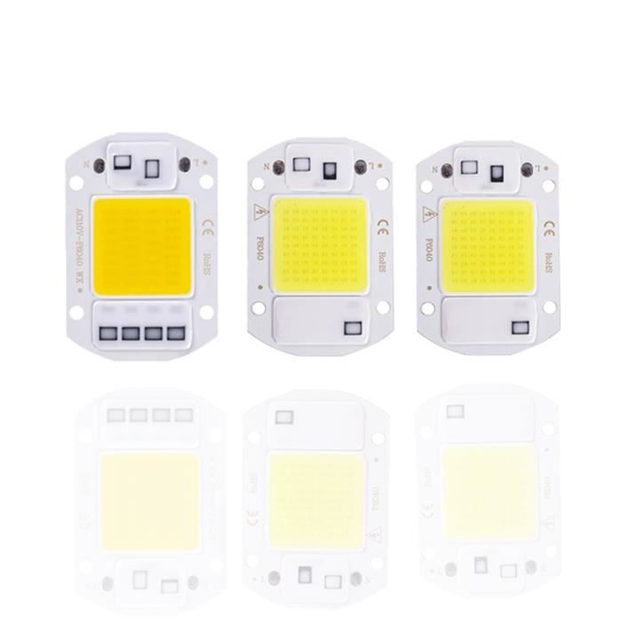 (white|220V 20W)Puce LED 20W 30W 50W AC 220V, lampe intelligente COB ...