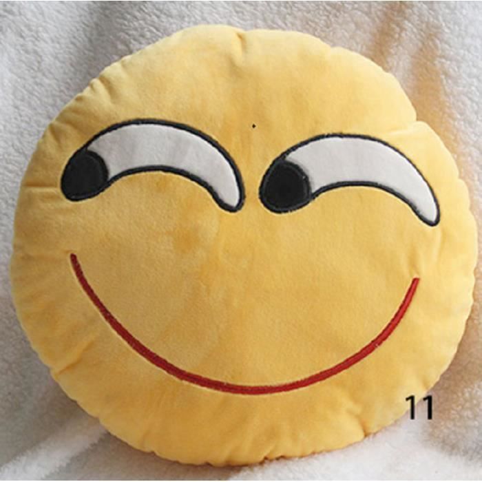11# doux Coussin Emoji Smiley Emoticon jaune ronde de Présent Oreiller ...