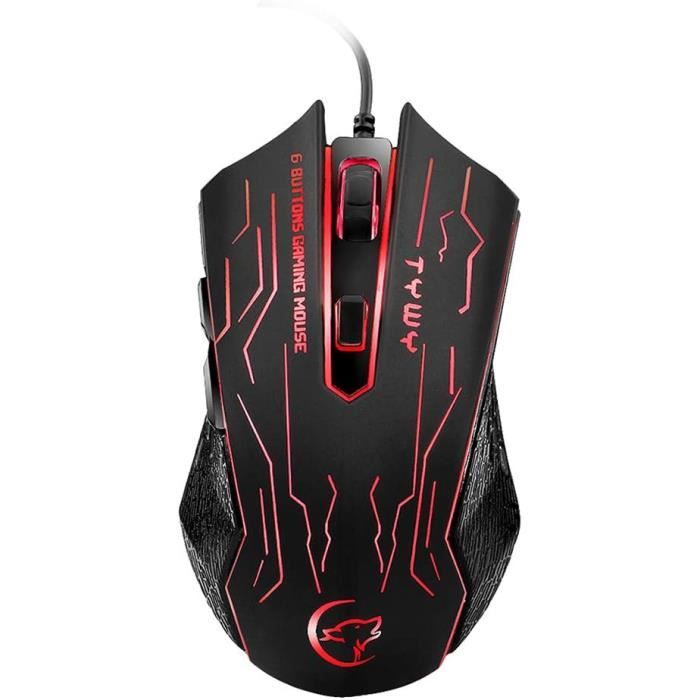Souris Sans Fil,Souris De Jeu Filaire G820 7 Rétro-Éclairage De Couleur 6 Boutons Led 3200 ...