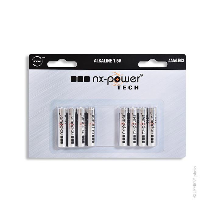 NX - Pile alcaline blister x8 Nx-Power Tech LR03 - AAA 1.5V 1.46Ah-NX ...