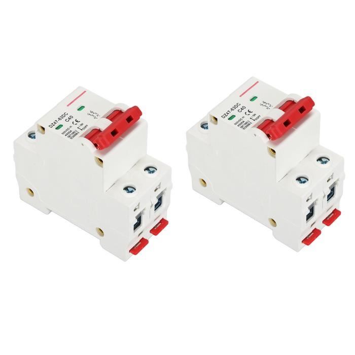 Disjoncteur miniature 40A PWSHYMI - 2P - DC 500V 4500A - Pack - Cdiscount Bricolage