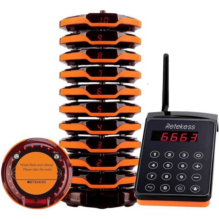 Retekess TD156 Système d'Appel sans Fil, 800M 48H, Étanchéité IP66 ...