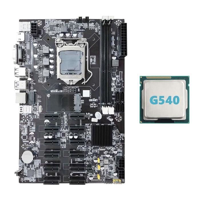 B75 12 PCIE ETH Carte MèRe MinièRe + G540 CPU LGA1155 MSATA USB3.0 SATA3.0 Support DDR3 RAM B75 ...