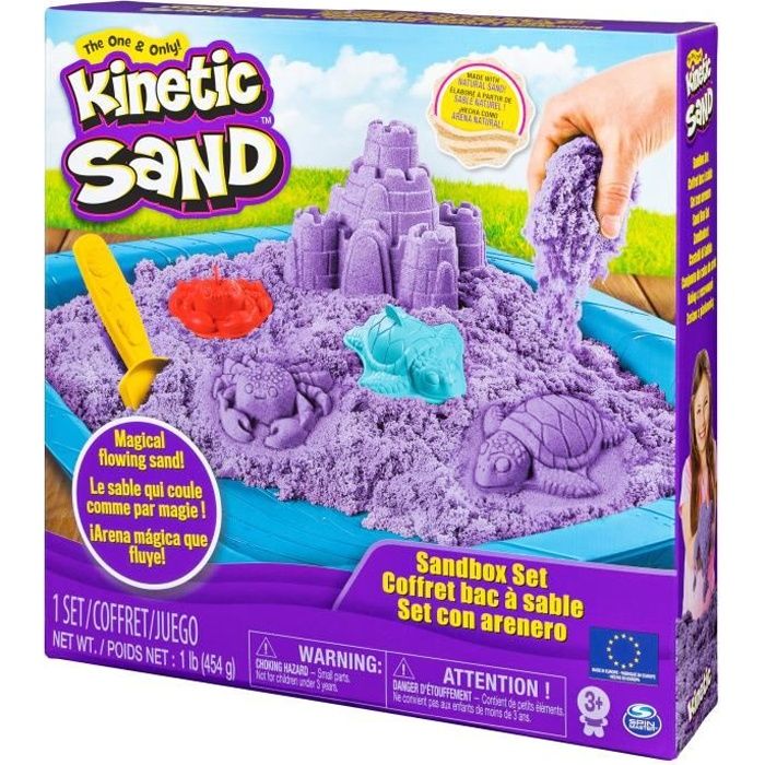 Coffret Château-Bac à Sable Kinetic Sand - 454g + 4 accessoires - Sable ...