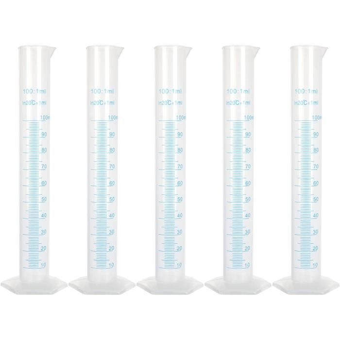LOLYSIC Lot de 10 cylines gradués en plastique transparent de 100 ml ...
