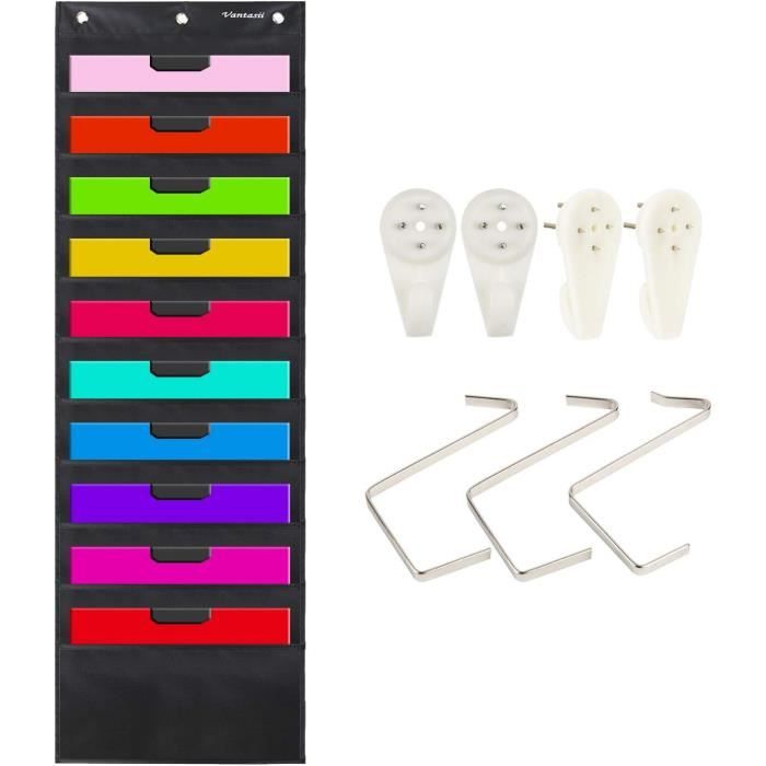 Pochette de rangement, classeur mural avec 10 grandes poches pour ...