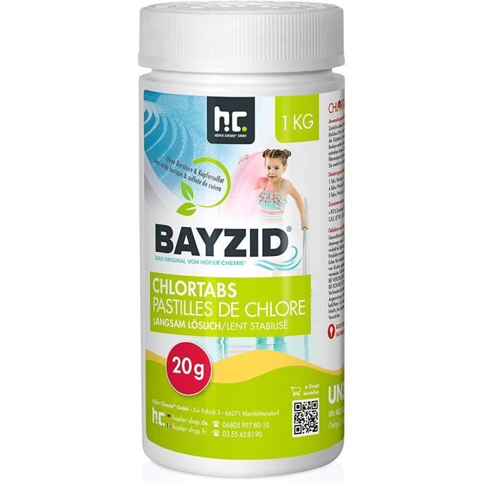 1 kg 20g Pastilles de Chlore Lent pour Piscine - chloration permanente ...