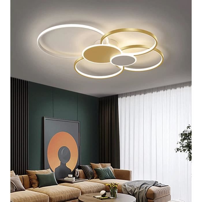 Plafonnier LED Dimmable Salon Plafonnier avec Télécommande Chic Chambre ...