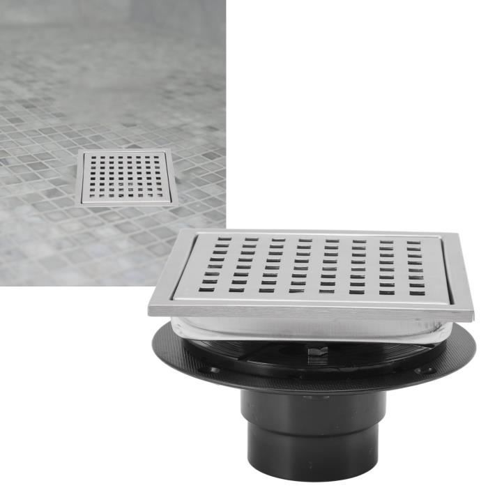 SUC-Drain de sol Siphon de Sol de Douche carré en Acier Inoxydable de 6 ...