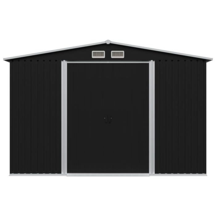 ABIL Abri de stockage pour jardin Anthracite Acier 257x205x178 cm ...