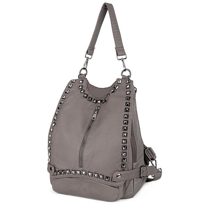 Yaluxe Femme Sac à dos Sac d'épaule Super-fiber Similicuir PU cuir ...