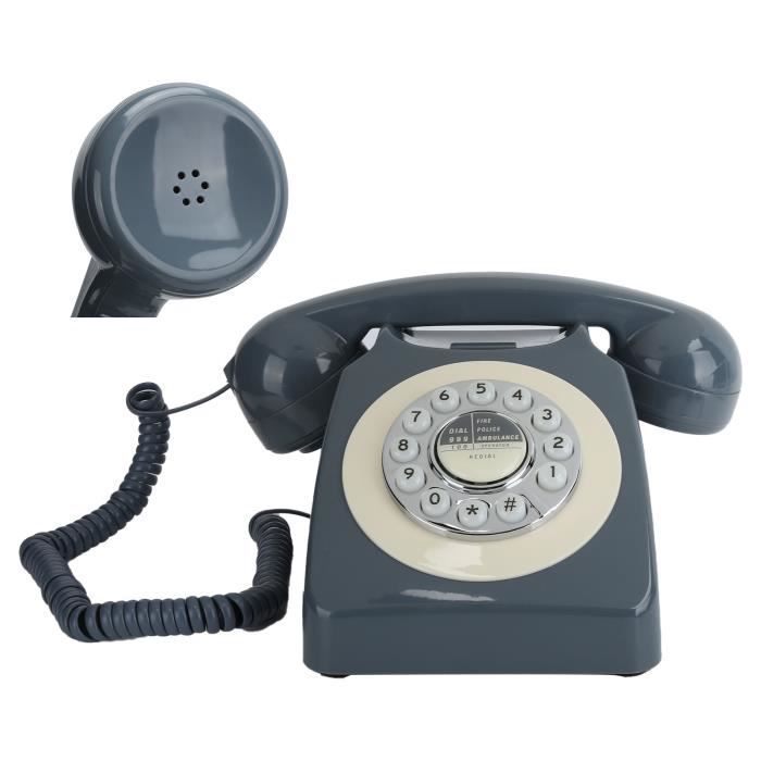 WXS Téléphone de bureau filaire Téléphone Fixe Style Européen Style ...