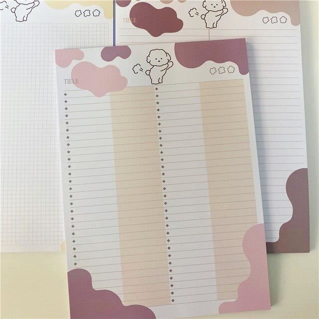 CAHIER,purple pink--Bloc notes B5 de dessin animé chien de pet, Ins ...
