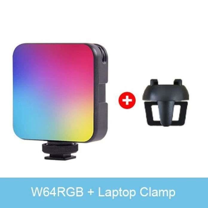 WD05819-FLASH, Mini lampe vidéo W64RGB LED. éclairage magnétique pour appareil photo avec 3 ...
