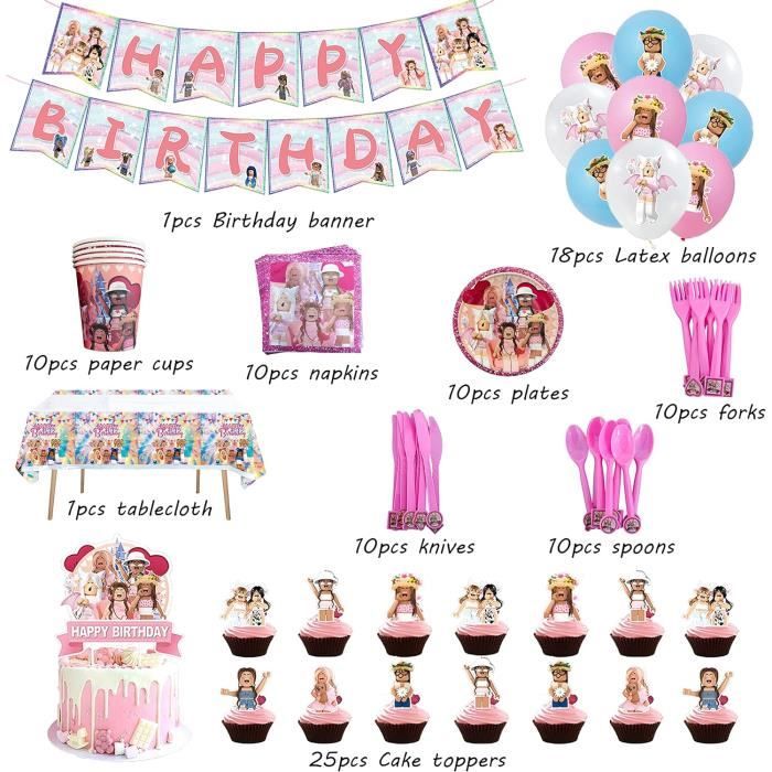 Décoration Anniversaire Roblox Anniversaire Vaisselle Fête D ...