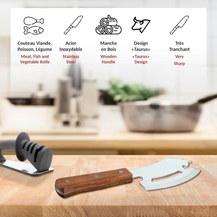 Couteau De Cuisine Taurus - Couteau-Machette En Forme De Taureau ...
