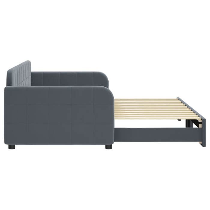 Lit simple - 90x200 cm, lit de repos 2 en 1 Lit de jour avec gigogne ...