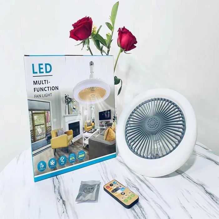 LED Fan Plafonnier,WOVTE 25cm E27 bouche à vis dimmable chambre dortoir ...