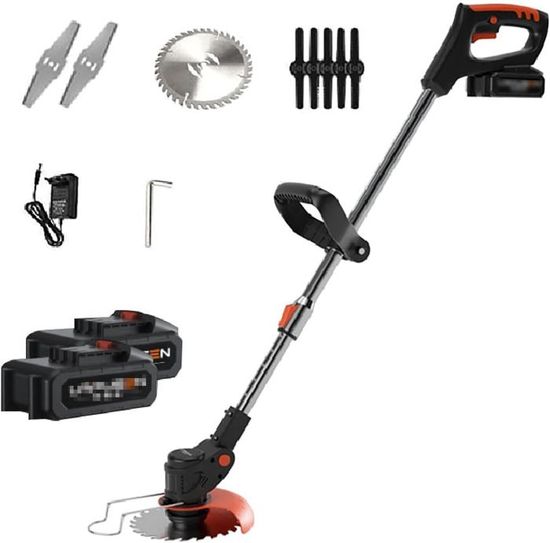 Coupe-Herbe sans Fil Tondeuse à Gazon sans Fil, Tondeuse à tête pivotante rétractable à 90 ...