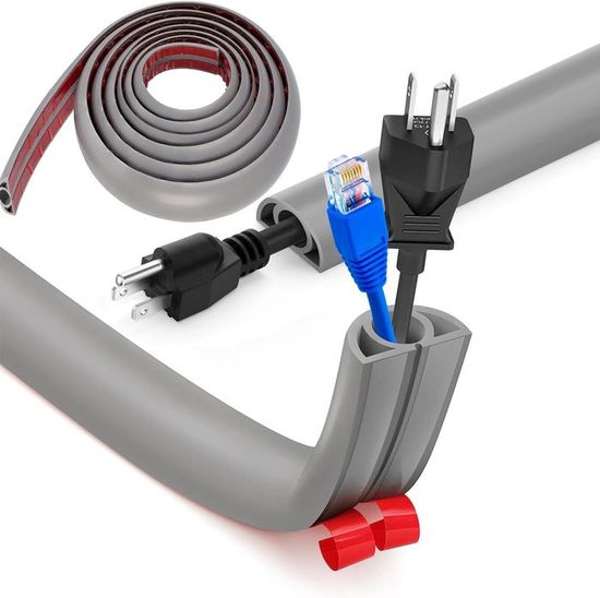 Cache Cable Sol, Petit Canal De Câble Flexible, 5M X 2Cm Protege Cable ...