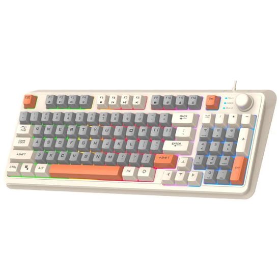 Clavier - ANTCOOL - K82 - Mécanique - Filaire - Rétroéclairé beige ...