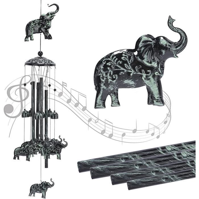 ELéPhant Wind Chimes Outdoor Decor Wind Catcher Avec 4 Tubes En ...