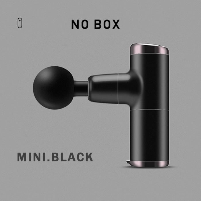 Noir PAS de boîte-Mini pistolet de Massage Portable, Rechargeable par USB, pour les muscles du ...