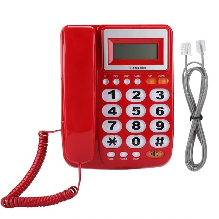 Akozon Téléphone filaire avec identification de l'appelant Téléphone fixe filaire de bureau avec ...