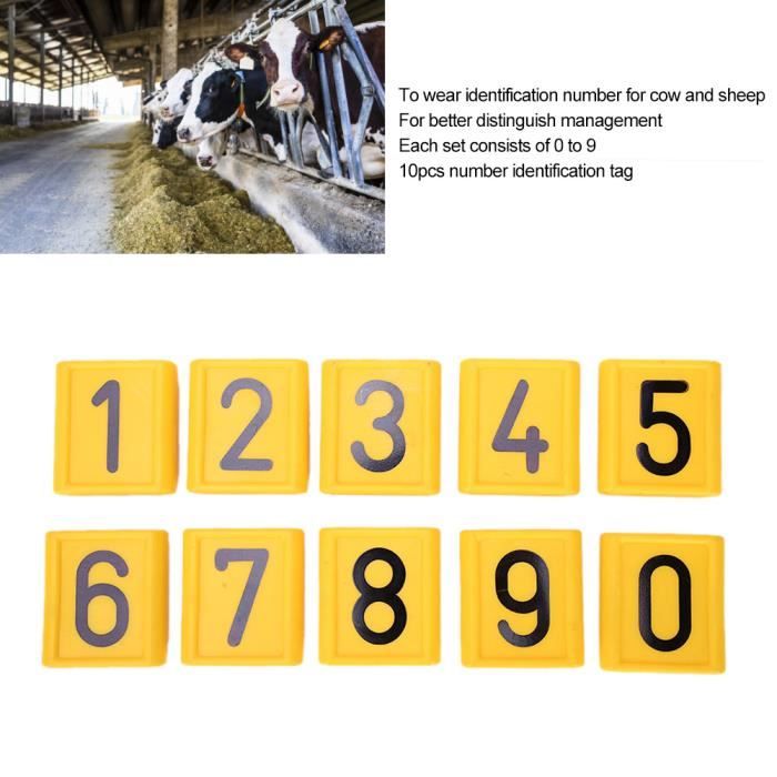 Étiquette d'identification - ATYHAO - 10PCS - Plastique Jaune - Numéros ...