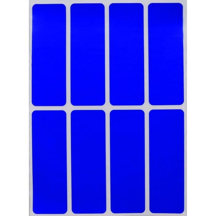 Gommettes Étiquettes Autocollantes Rectangulaires Bleu Environ 7,5 cm x ...