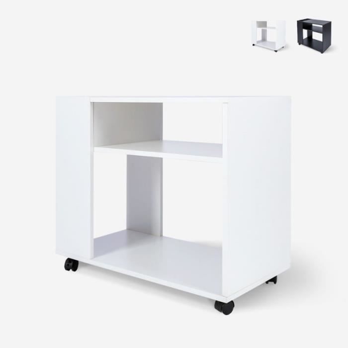 Meuble bas de bureau avec roulettes étagère à documents Wick - Blanc ...
