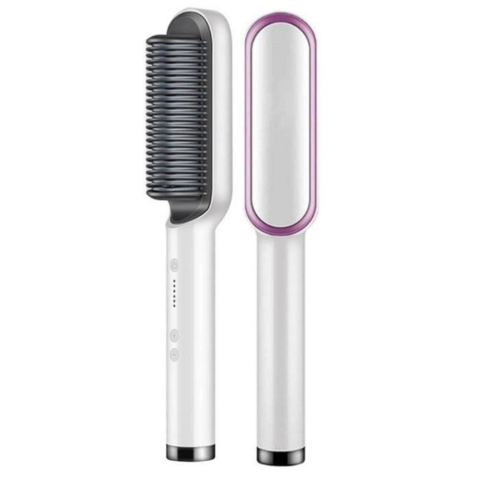 Fer lisseur et frisoir professionnel en céramique tourmaline,bigoudi, brosse et peigne lissants ...