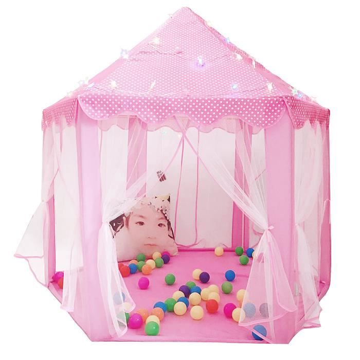 Tente de jeux pour princesses - KEKEDA - Rose L 140 cm - Tissu tissé à ...