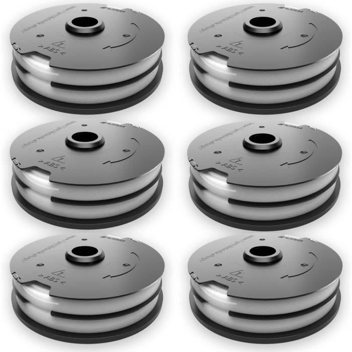 Lot de 6 bobines de fil de rechange d'origine pour coupe-bordures électriques LIDL, coupe ...
