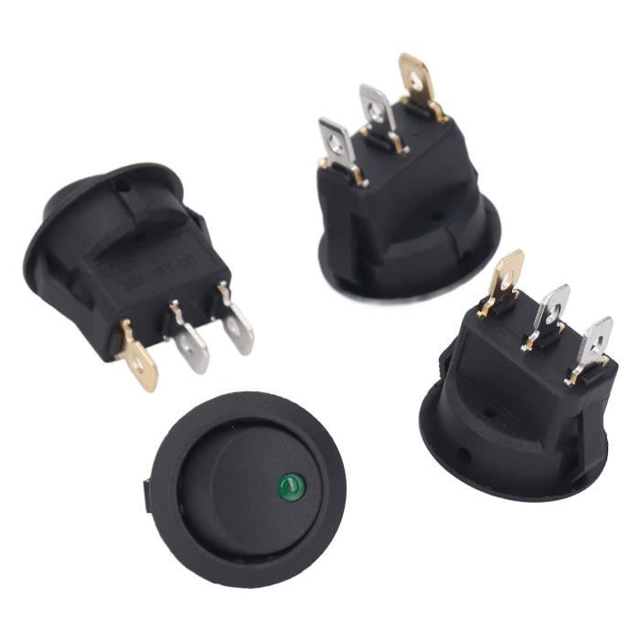 YEN- Interrupteur d'alimentation rond 4PCS 12V Round Power Switches 3 ...